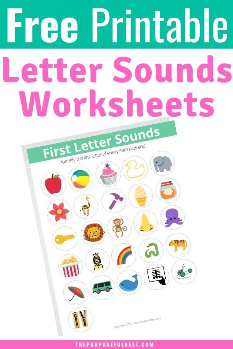 Free Printable Beginning Sounds Activity Sheet - The Purposeful Nest