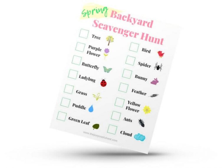 Free Printable Spring Scavenger Hunt For Kids - The Purposeful Nest
