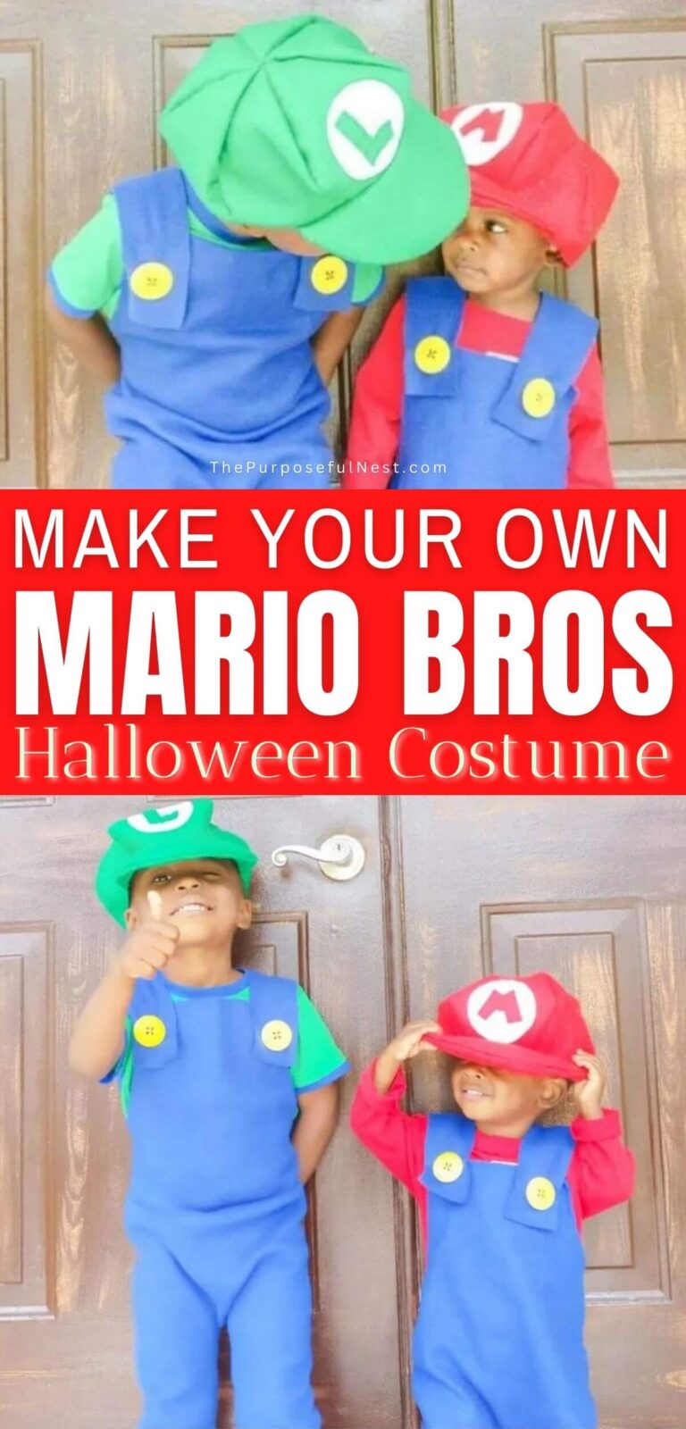 DIY Mario Bros Costume - The Purposeful Nest