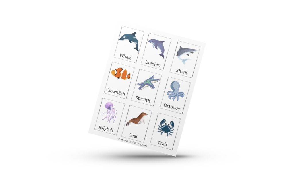 Free_ Ocean_Animal_Matching_Card_Game - The Purposeful Nest