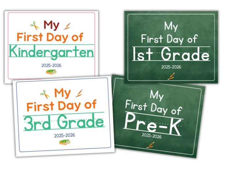 Free First Day of School Signs (2025-2026) - The Purposeful Nest