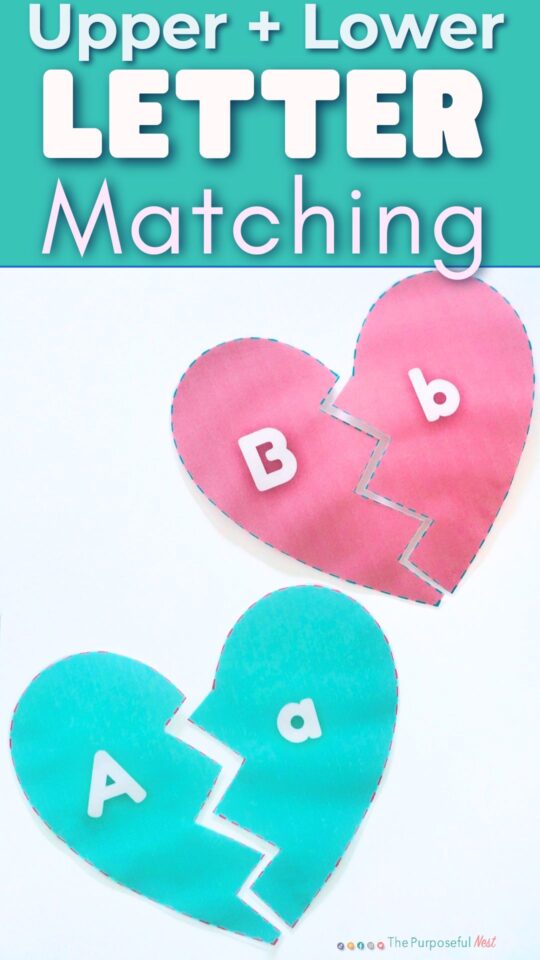 upper and lowercase letter matching activity - The Purposeful Nest
