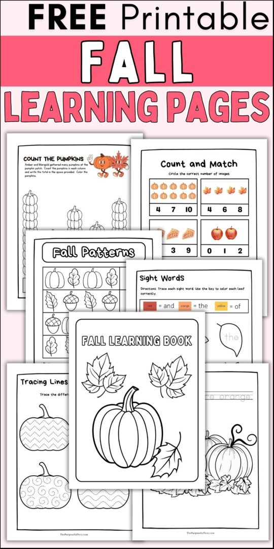 Free Fall Learning Pages - The Purposeful Nest