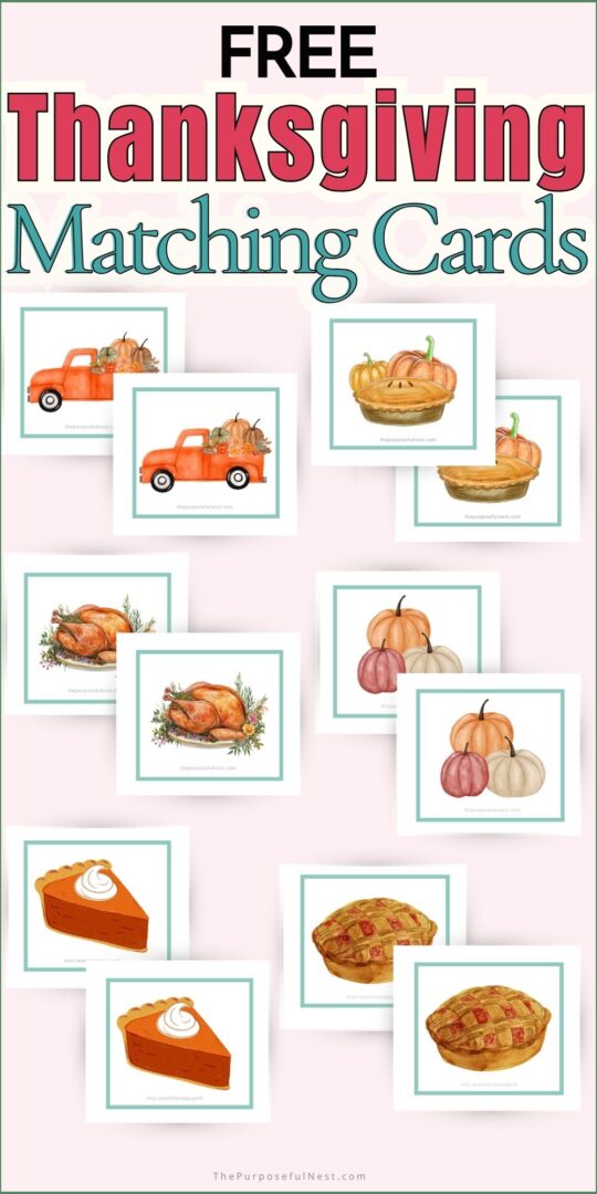 Thanksgiving Matching Cards - The Purposeful Nest