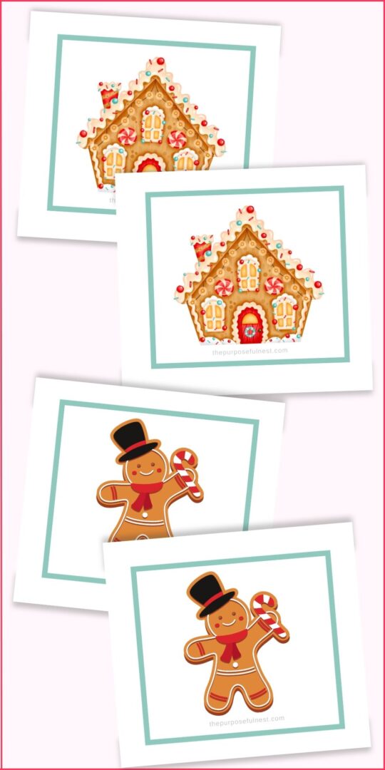 Gingerbread Man Matching Cards - The Purposeful Nest