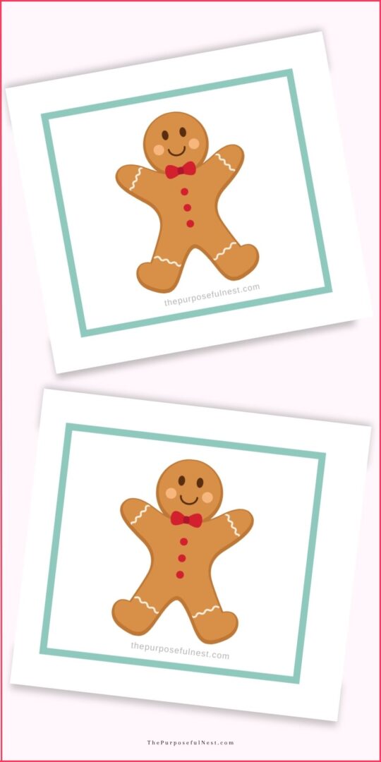 Gingerbread Man Matching Cards - The Purposeful Nest