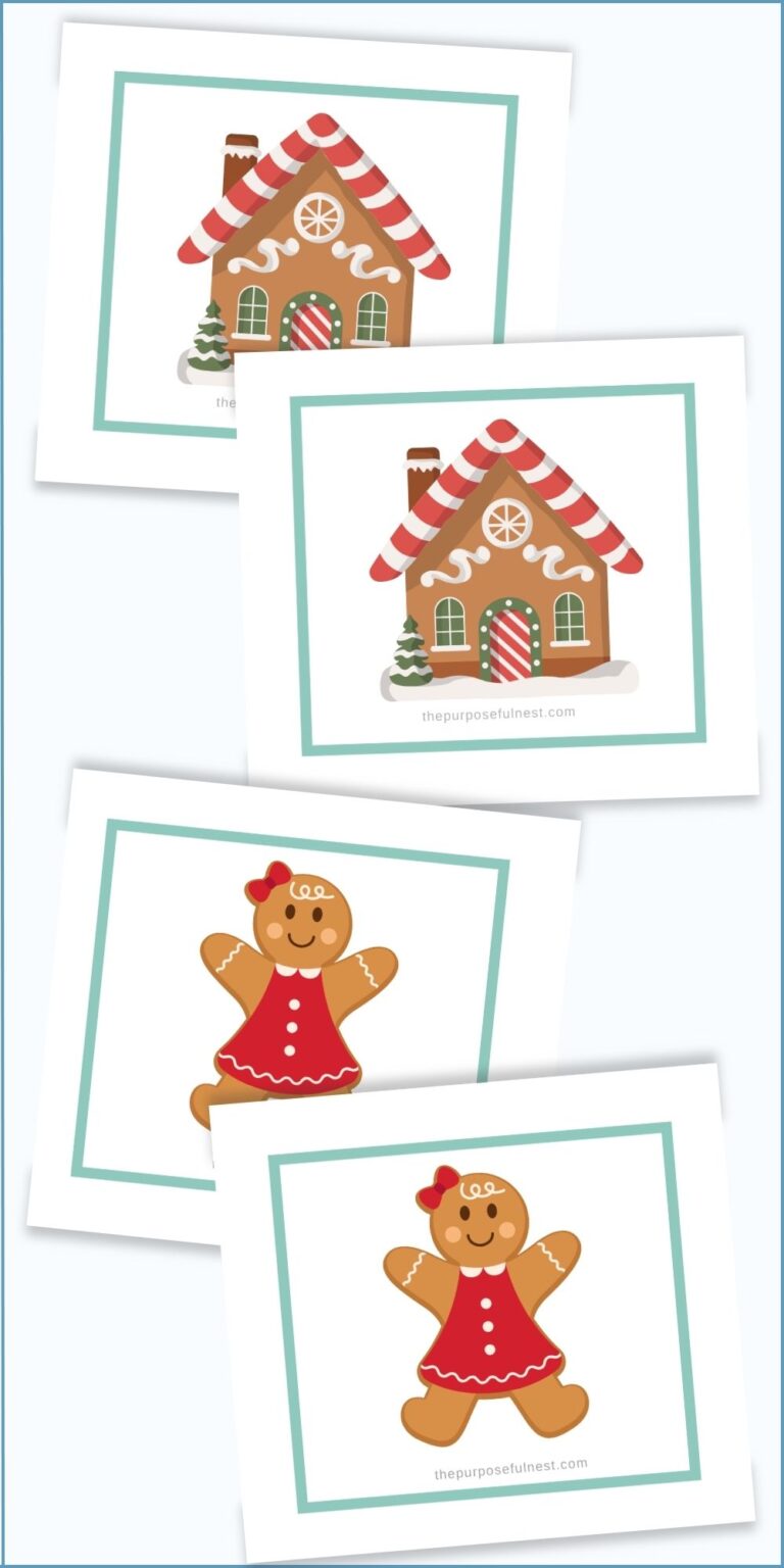 Gingerbread Man Matching Cards - The Purposeful Nest